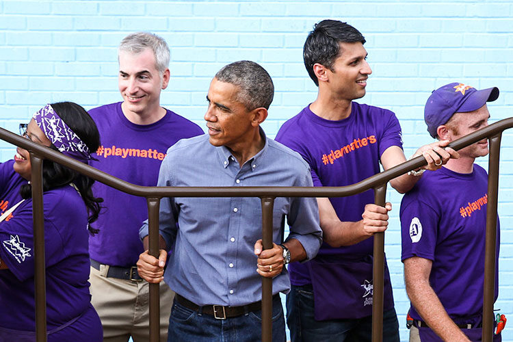 President Obama and the First Lady join KABOOM! during National Day of ...